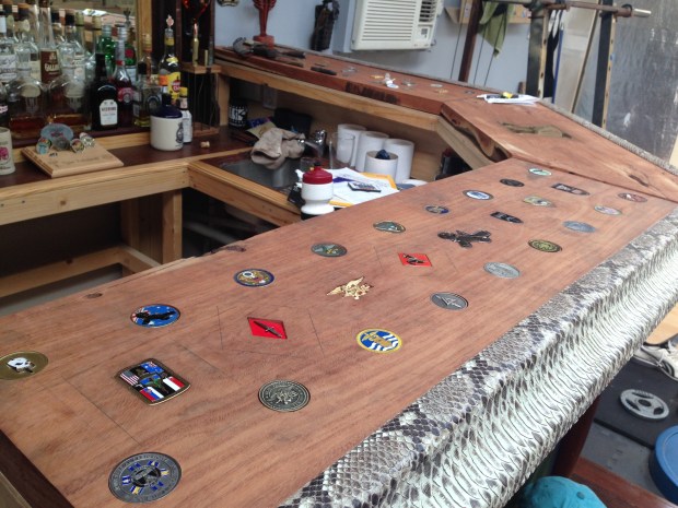 Bar Top coin inlay finally finished | ultimatemancavebuild