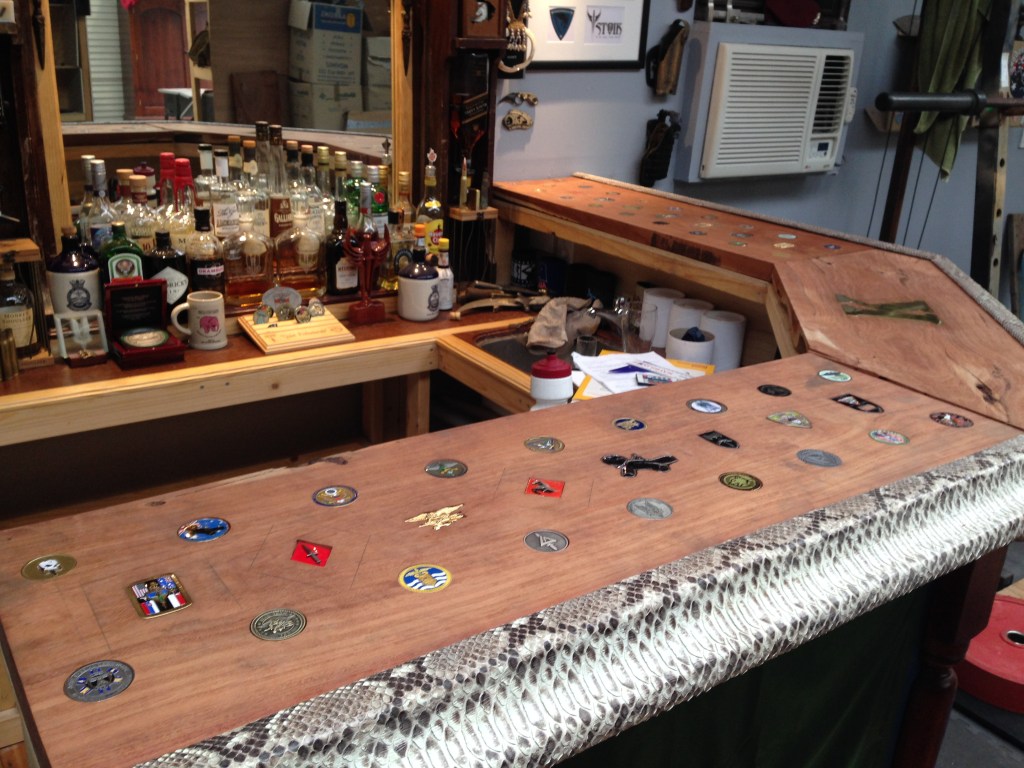 Bar Top coin inlay finally finished | ultimatemancavebuild